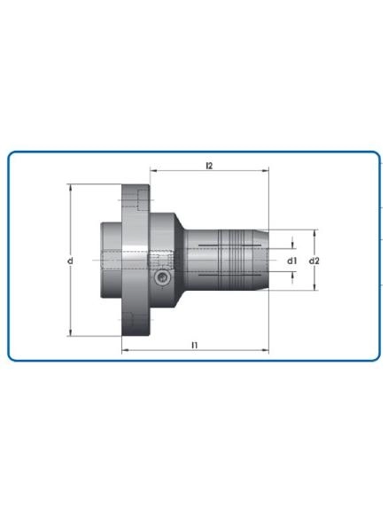 Hydraulic chuck radiallyadjustable with angle adjustment